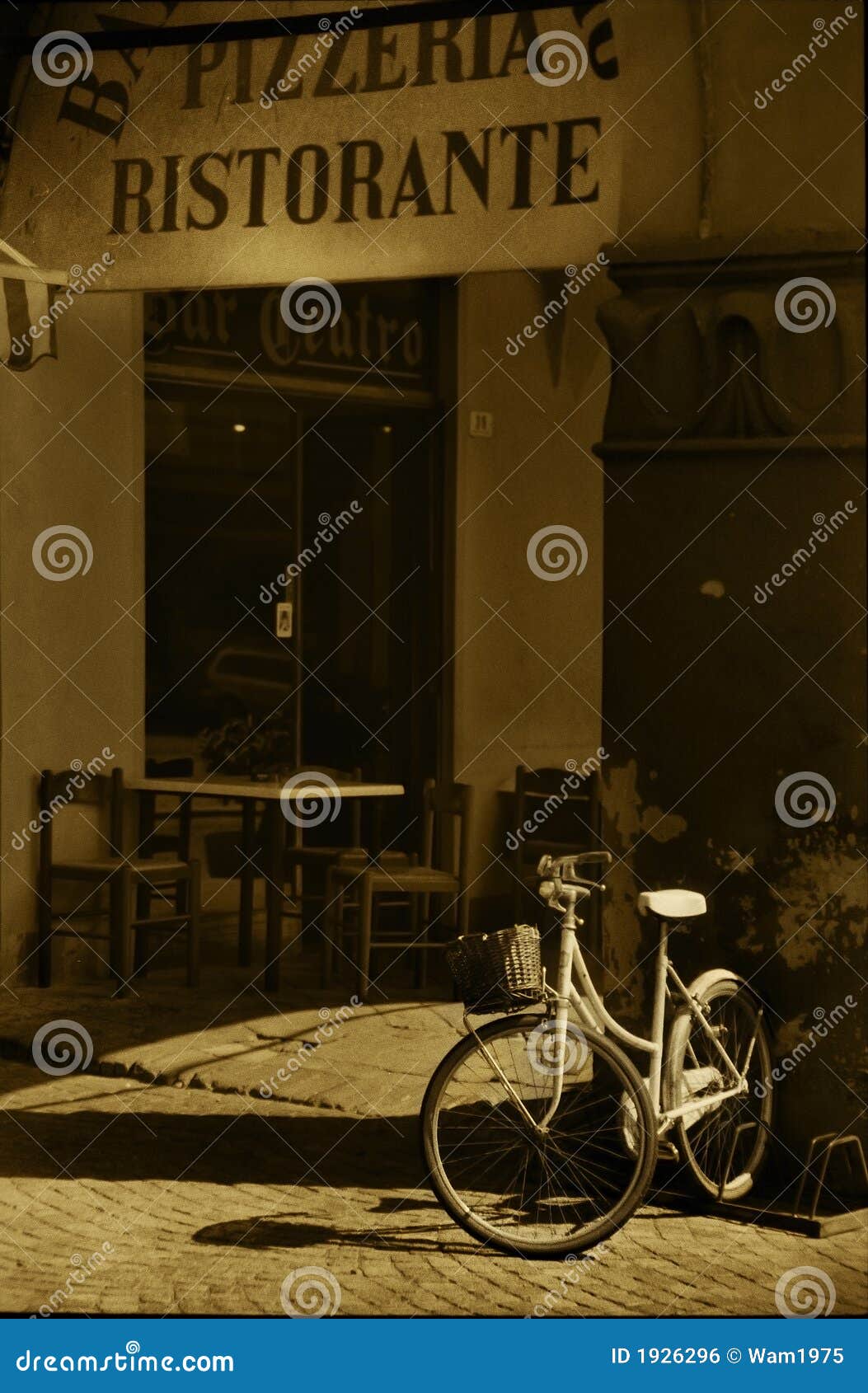 Italian corner stock photo. Image of sepia, bike, italian - 1926296