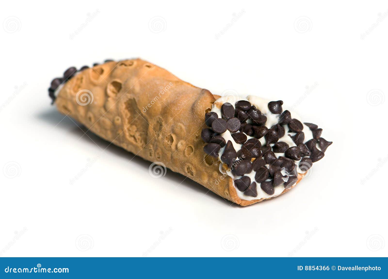 Italian Dessert Cannoli Pastry W/ Chocolate Chips Stock Photo - Image ...