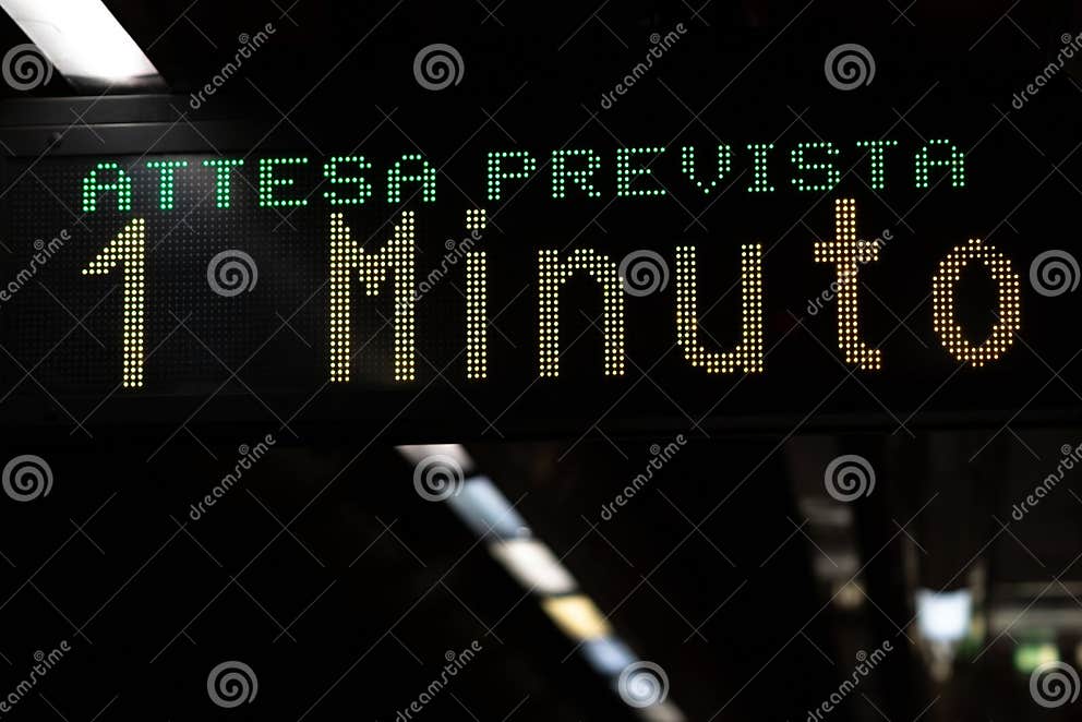 Expected wait time stock image. Image of neon, subway - 150307485