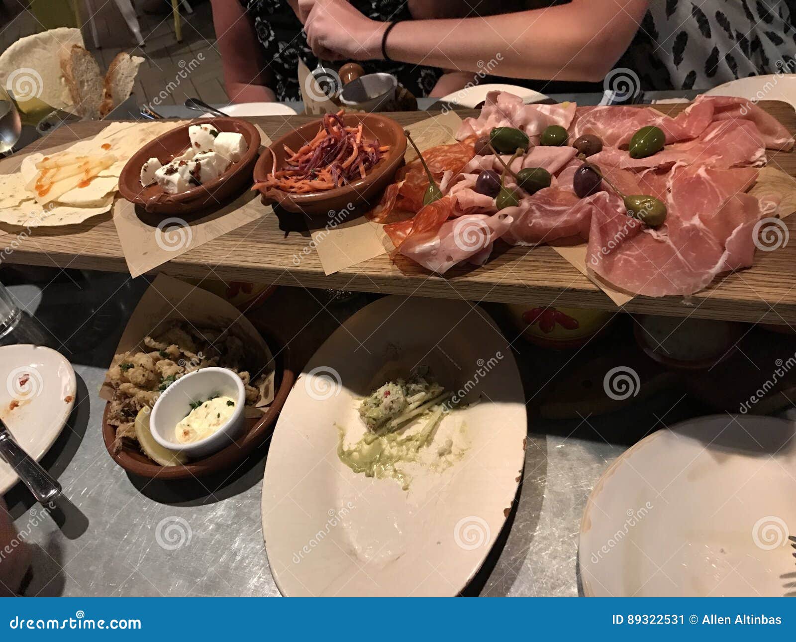 Italian dinner stock image. Image of full, platter, italian - 89322531