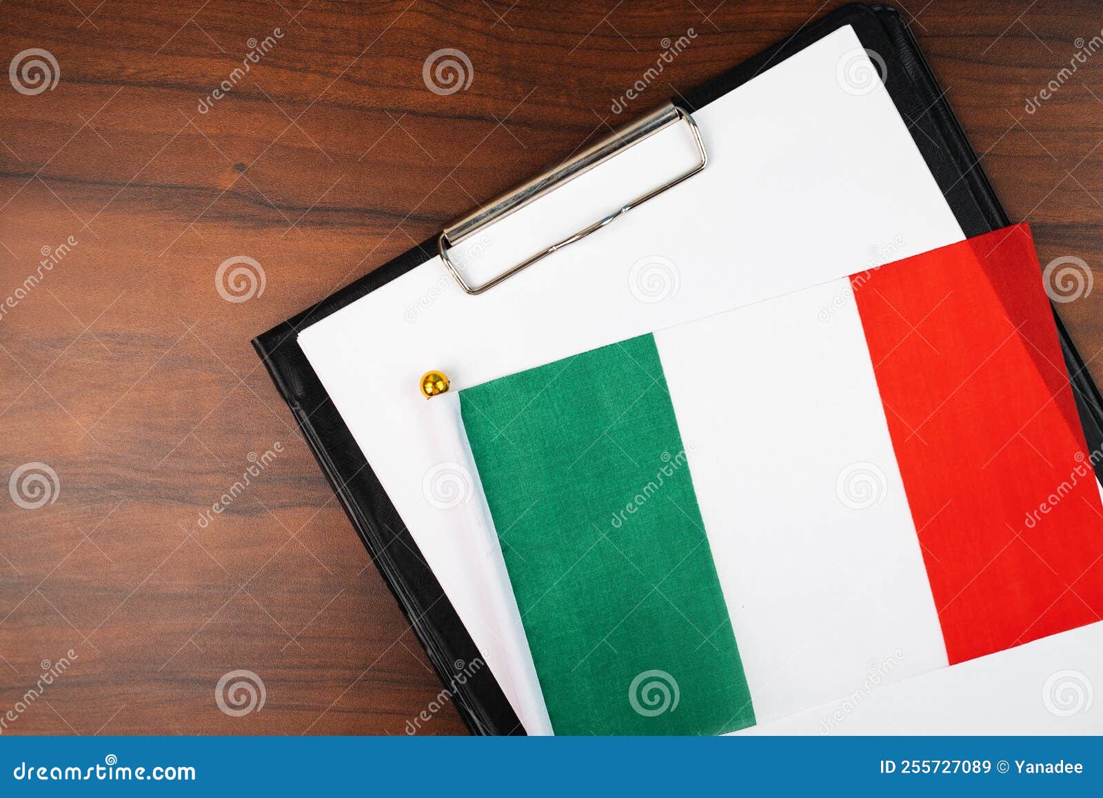 Italian Document, Mockup for Text on Clipboard, White Sheet of Paper in ...
