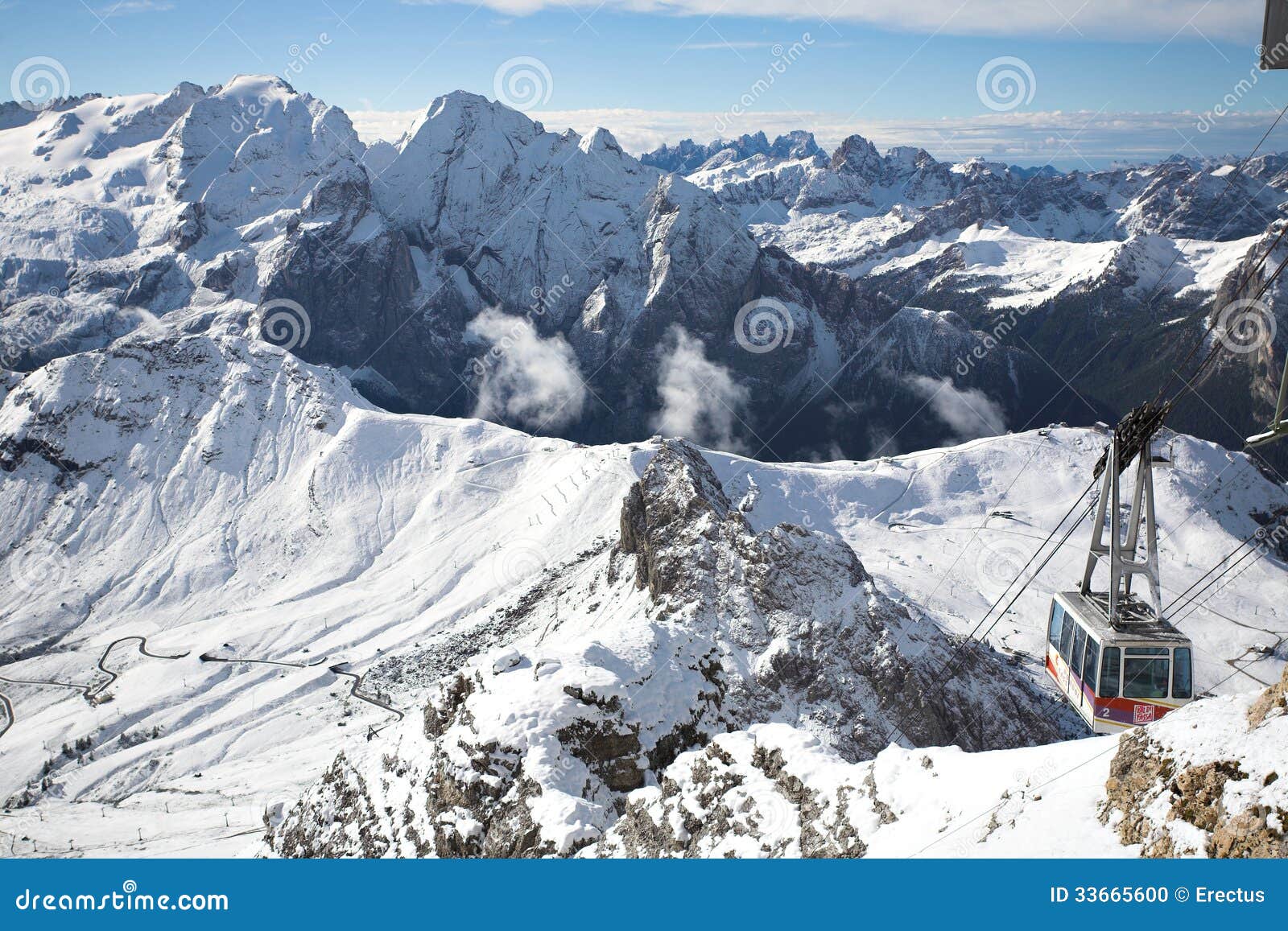 Italian Dolomites - Cable Car Stock Photo - Image of travel, weather ...