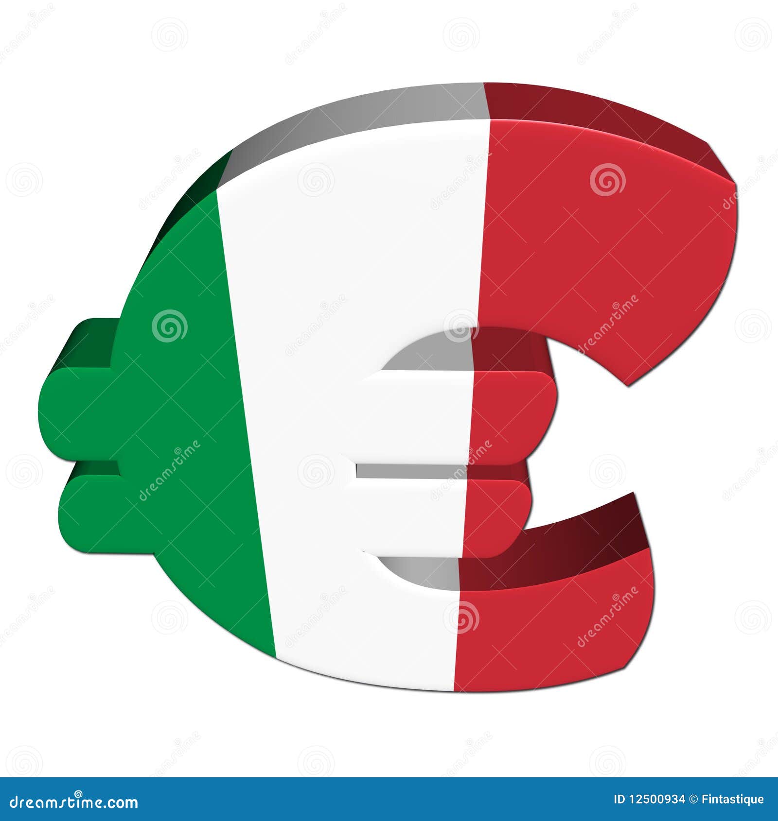 Italian Euro Symbol with Flag Stock Illustration - Illustration of flag ...