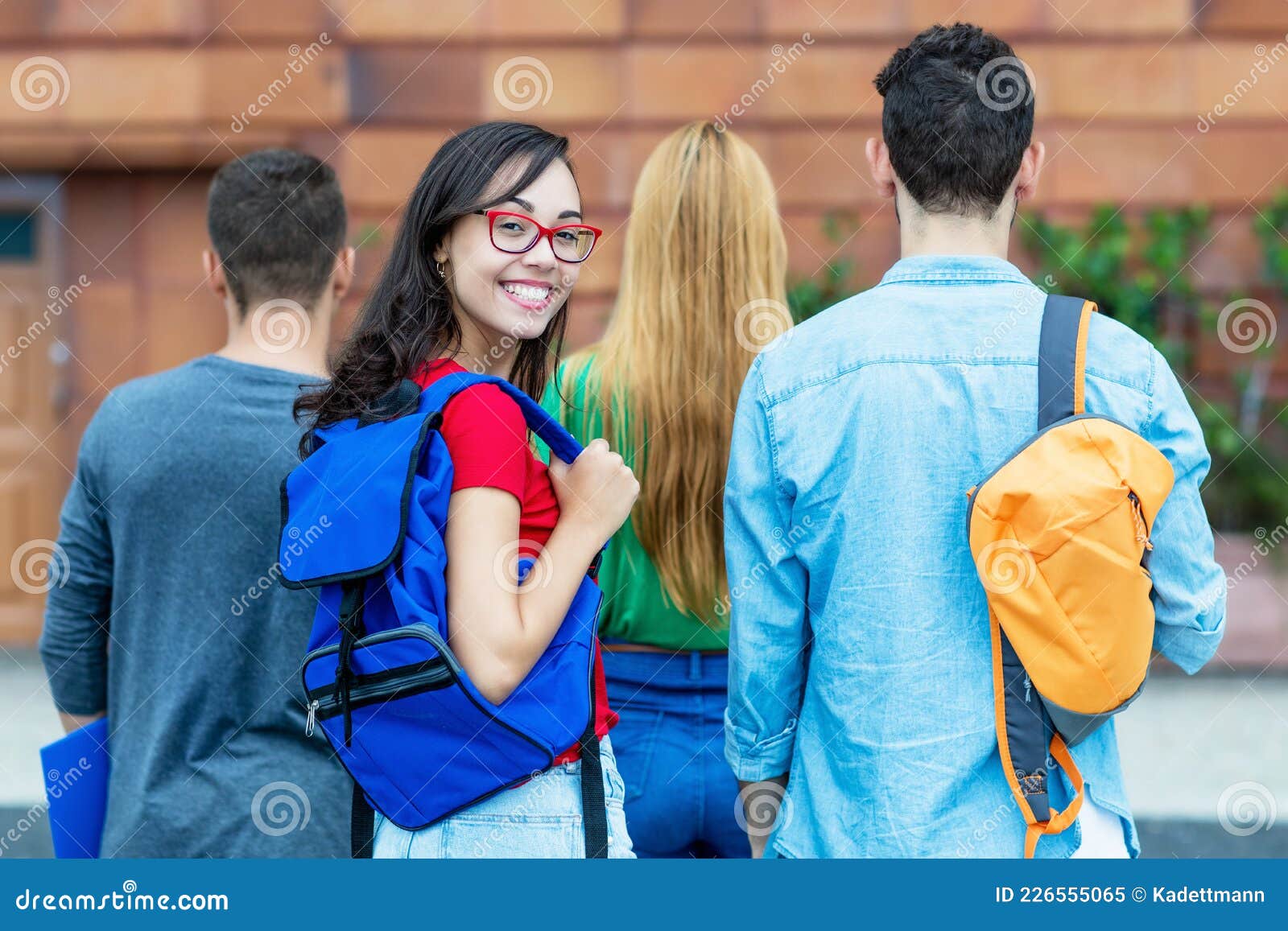 Italian Female Student with Group of Other Students Stock Image - Image ...