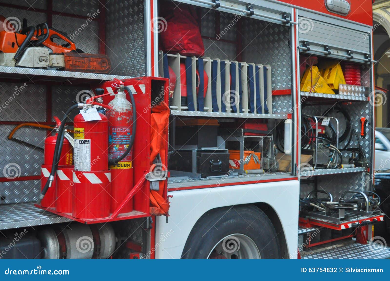 Italian fire brigade lorry editorial photography. Image of europe ...