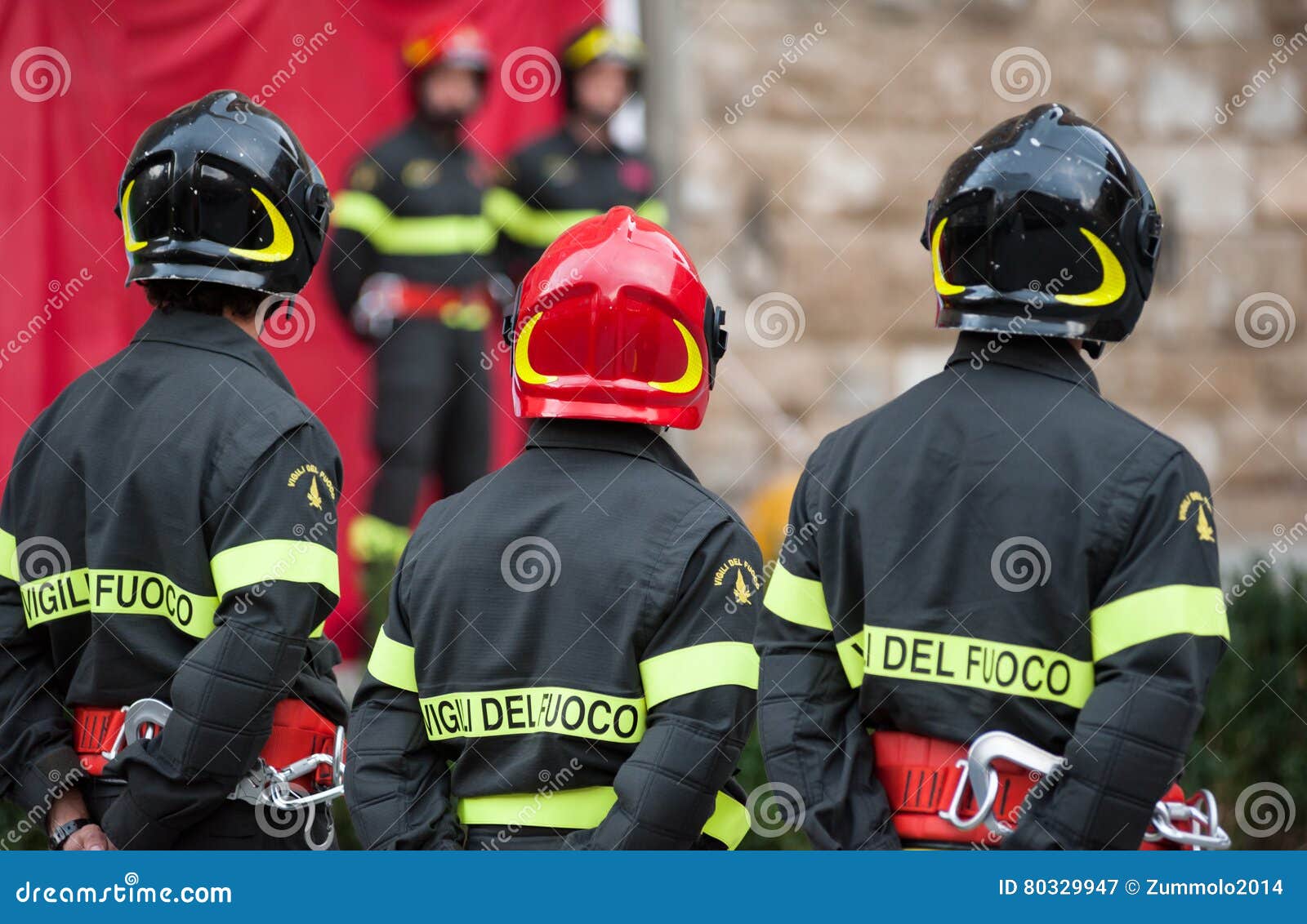 Italian firefighters stock image. Image of cordon, control - 80329947