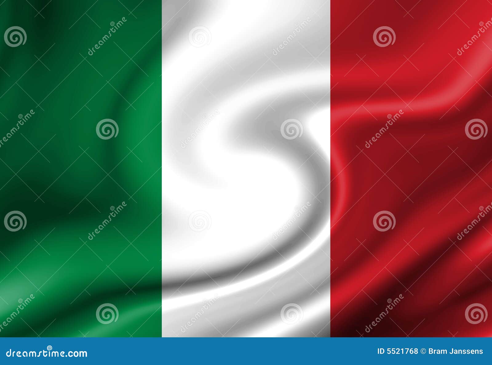 Italian flag stock illustration. Illustration of wave - 5521768