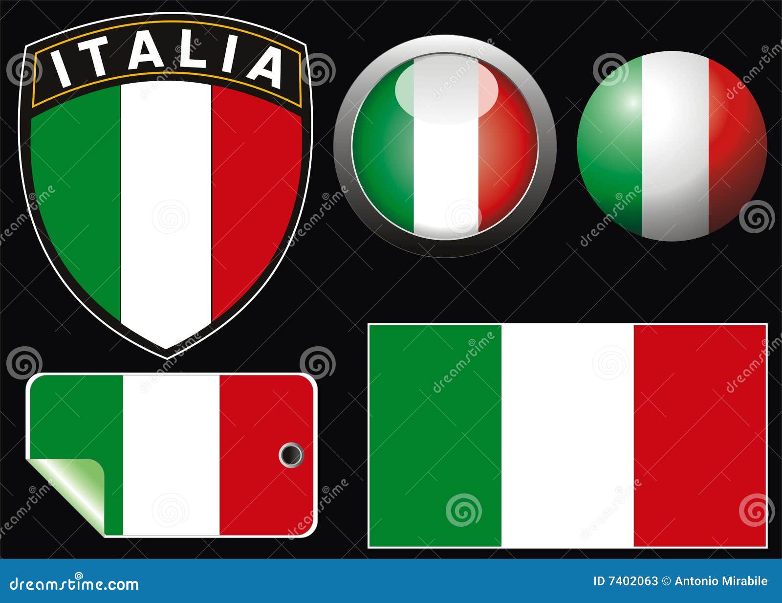 Italian flag stock vector. Illustration of digitally, insignia - 7402063