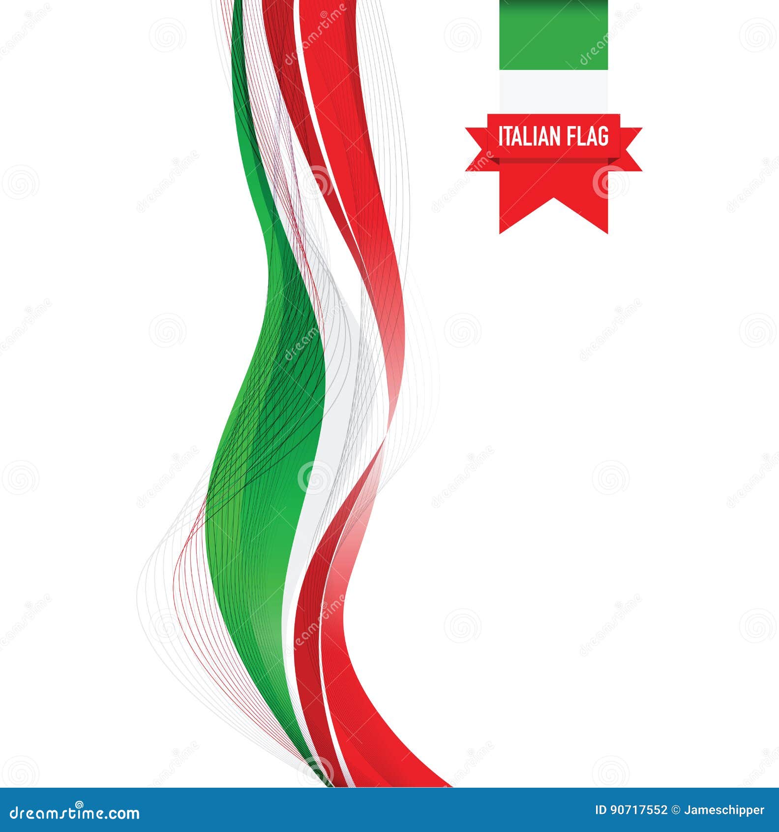 Italian flag stock vector. Illustration of rome, sign - 90717552