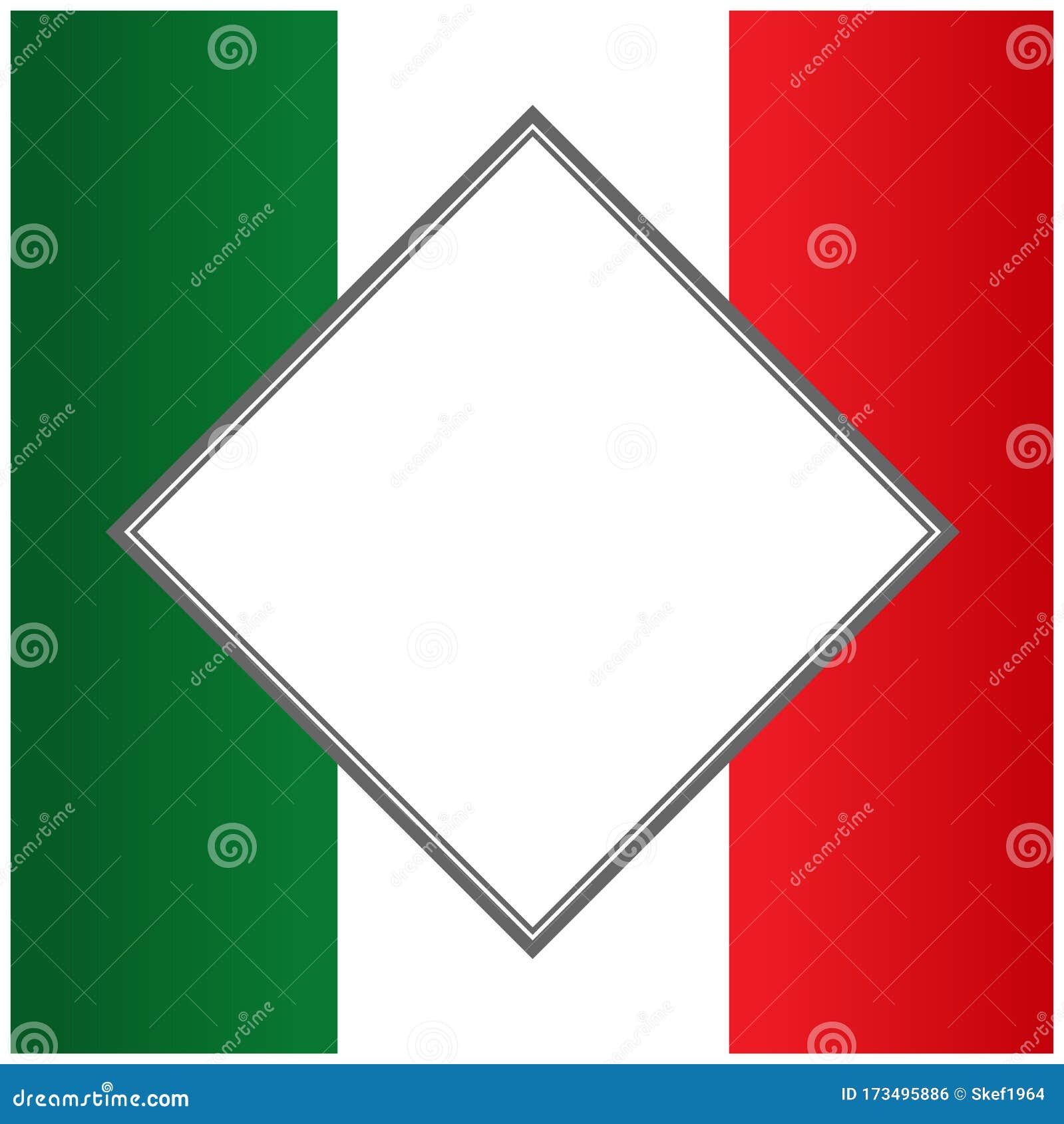 Italian Flag Frame Border Rhombus. Stock Vector - Illustration of frame ...