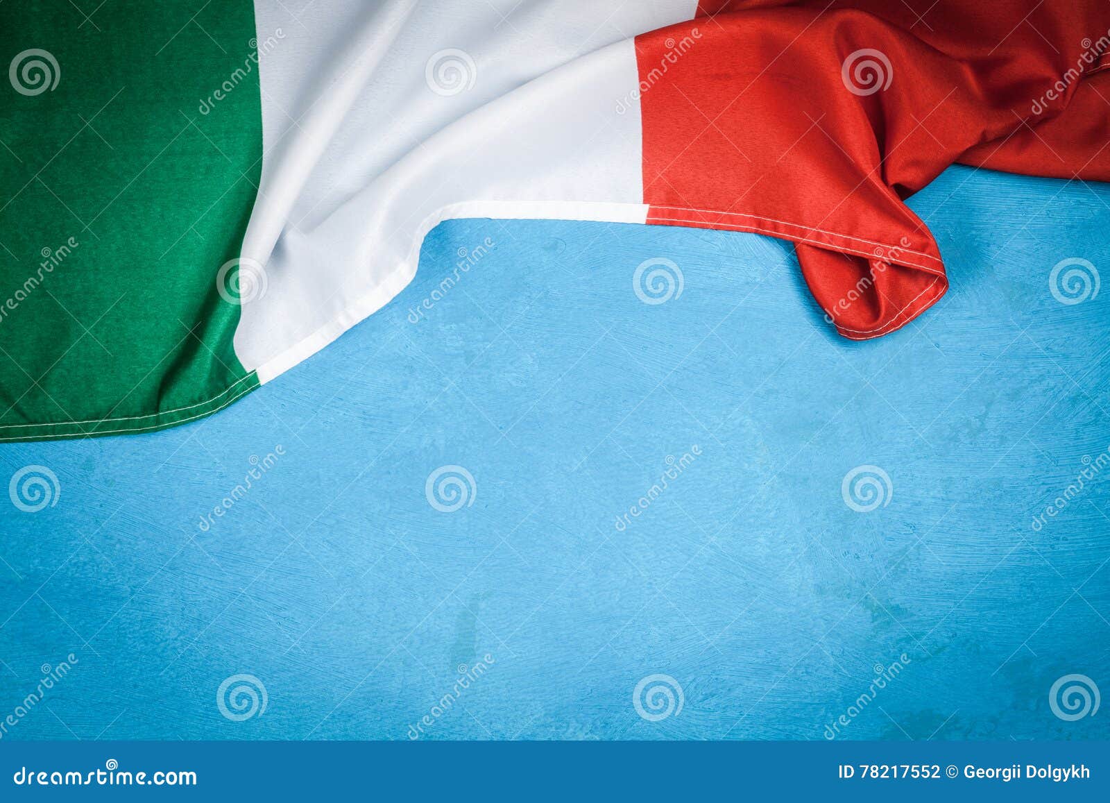 Italian Flag on Blue Background Stock Photo - Image of concept ...
