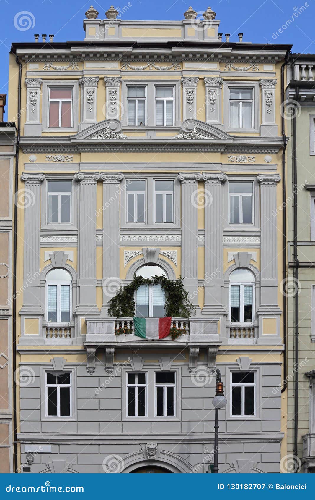 Italian Flag Building stock image. Image of flowers - 130182707