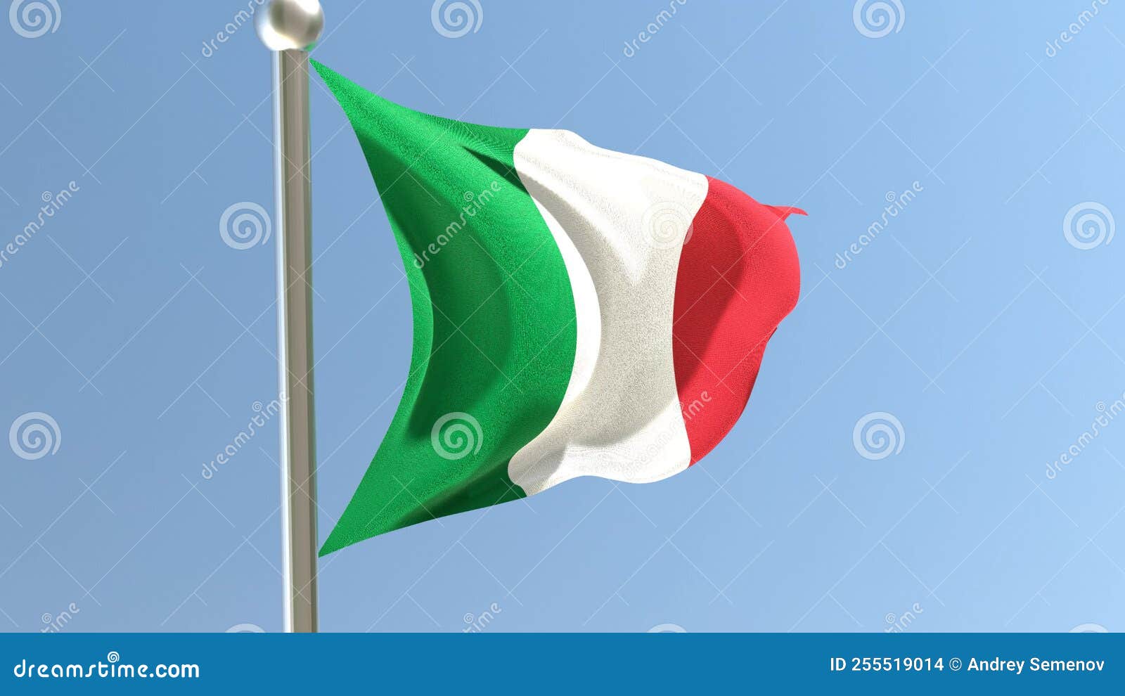 Italian flag on flagpole. stock footage. Video of pole - 255519014