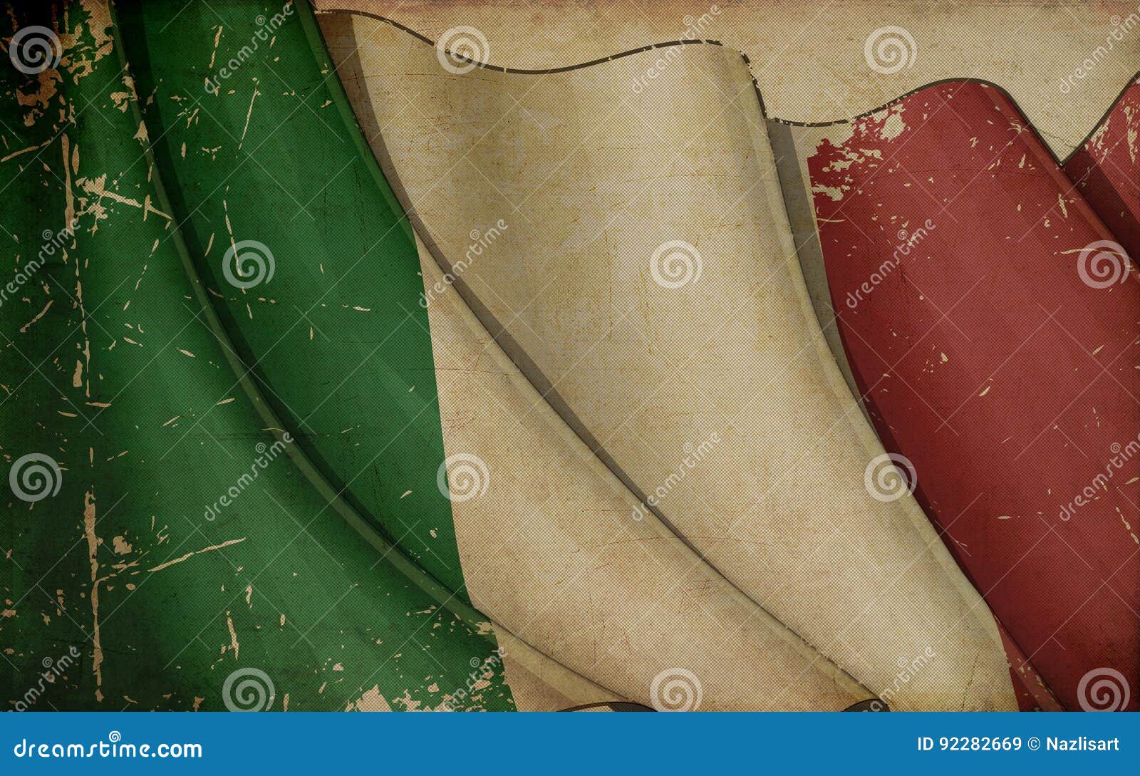 Italian Flag Old Paper Background Stock Illustration - Illustration of ...