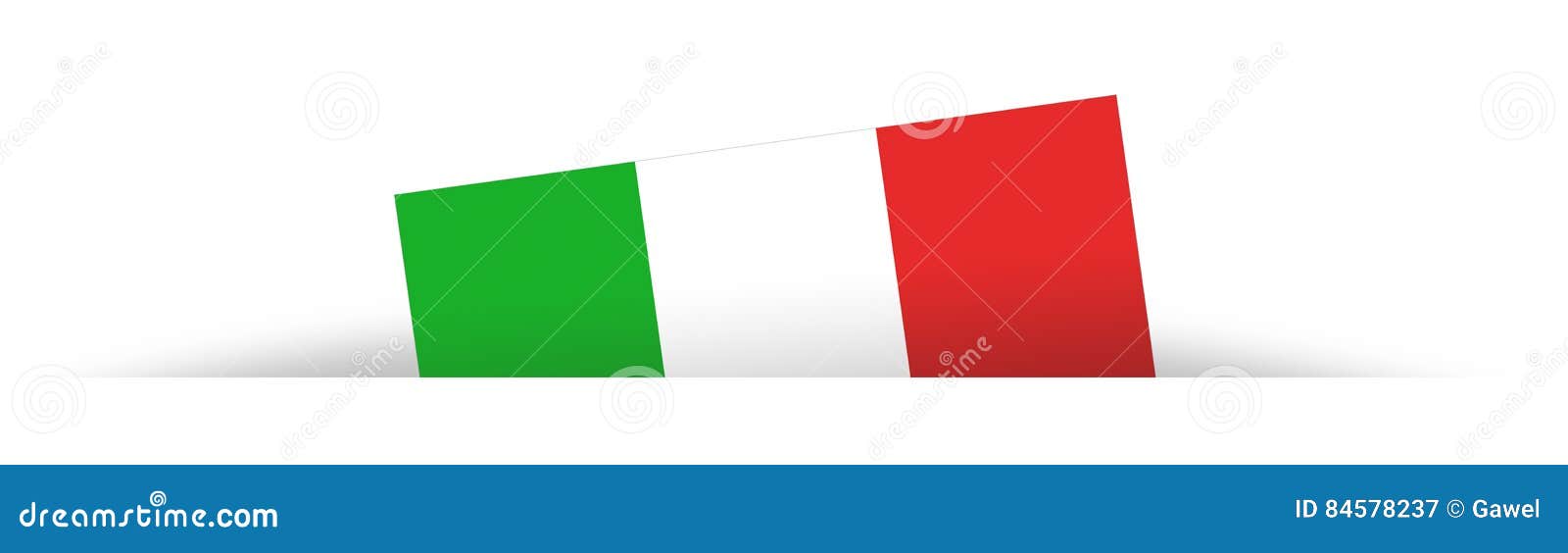 Italian Flag Partially Hidden with Shadow Stock Illustration ...