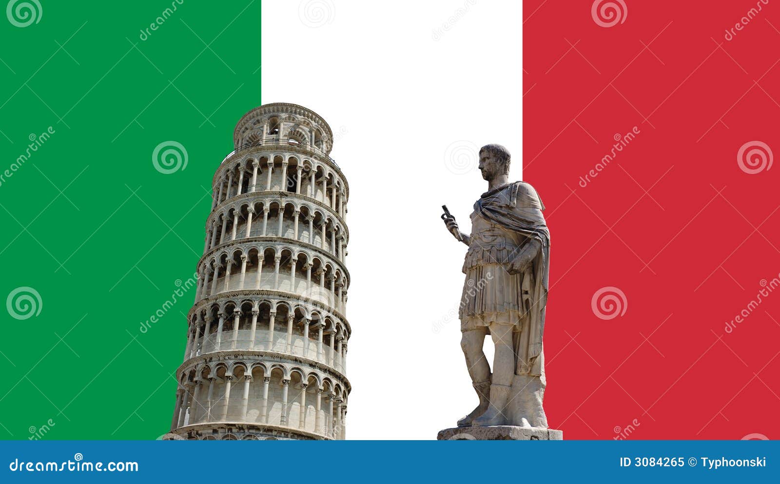 Italian Flag with Pisa Tower Stock Image - Image of pisa, flag: 3084265