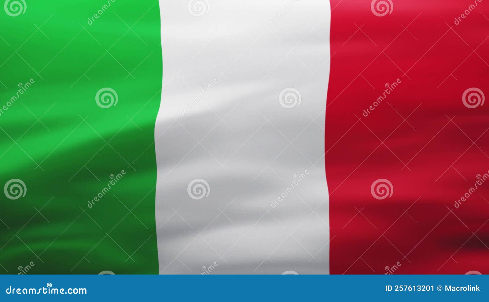 Italian Flag, Rippled Silk Texture - 3D Illustration Stock Illustration ...