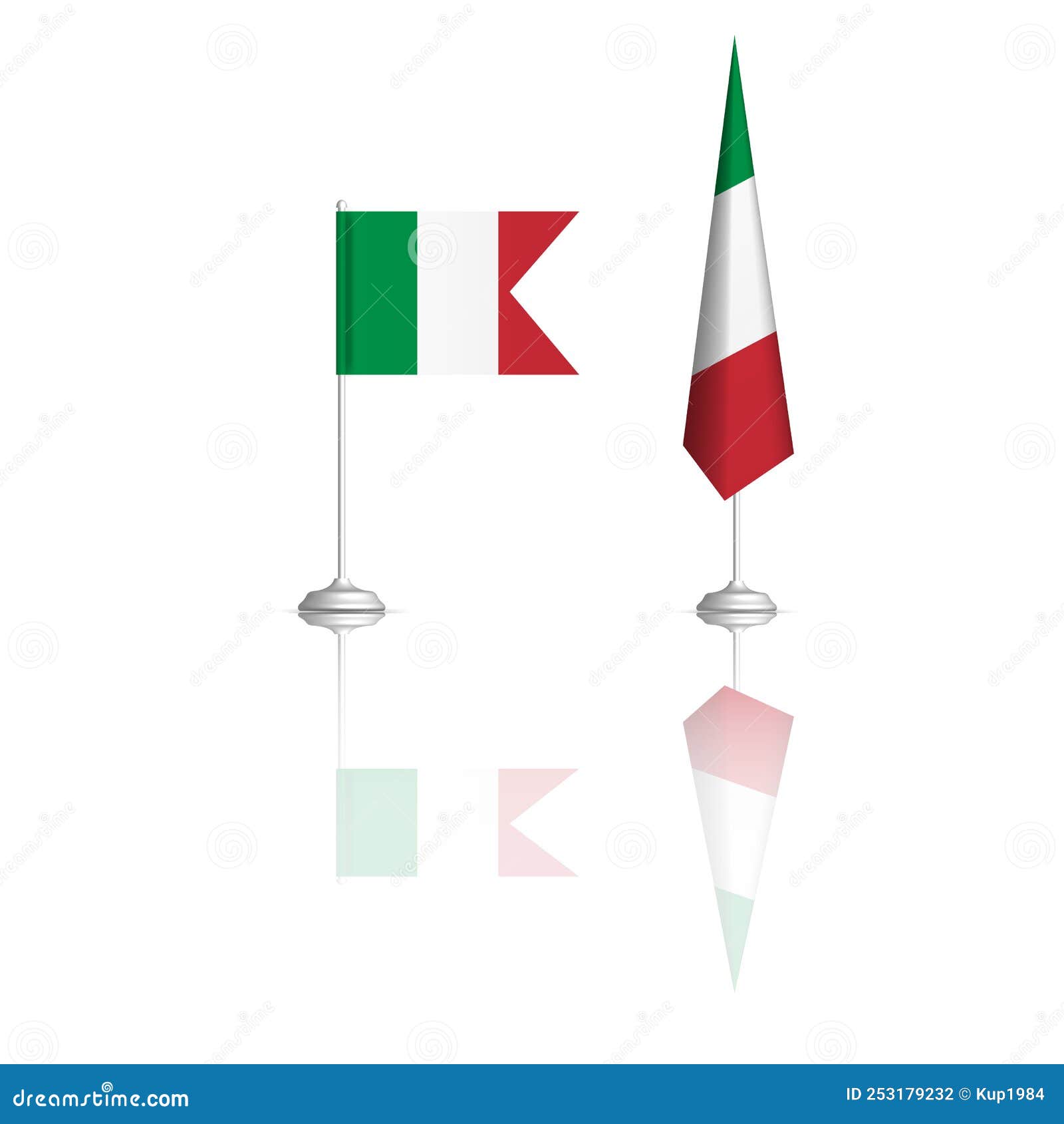 Italian Flag in Two Versions, Vector Illustration Stock Vector ...