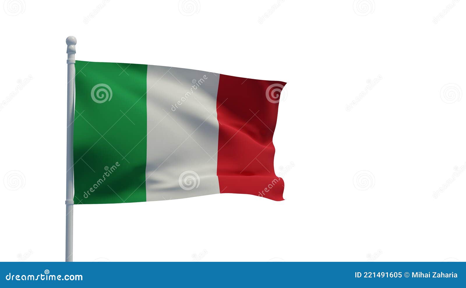 Italian Flag, Waving in the Wind - 3d Rendering - CGI Stock ...