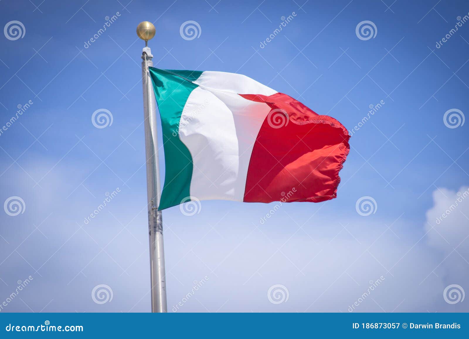 Italian Flag in the Wind stock image. Image of florence - 186873057