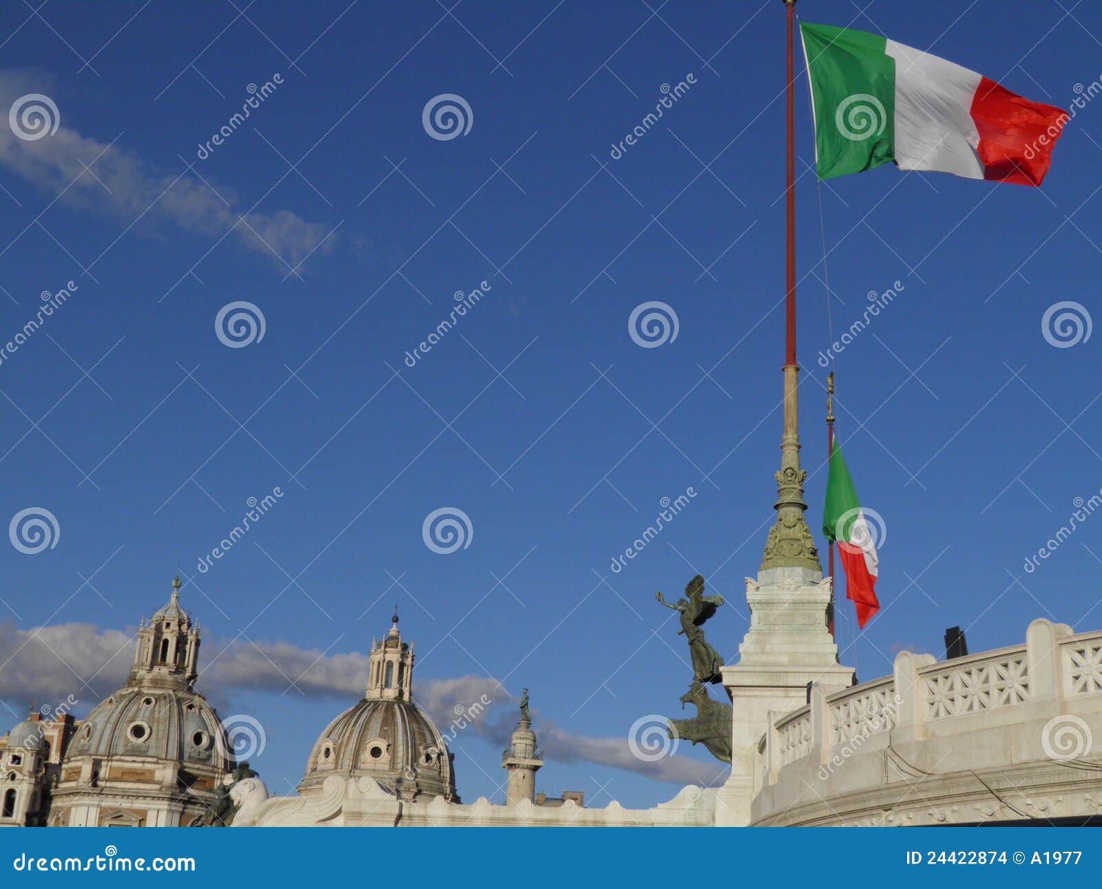 Italian flags in Rome stock photo. Image of rome, european - 24422874