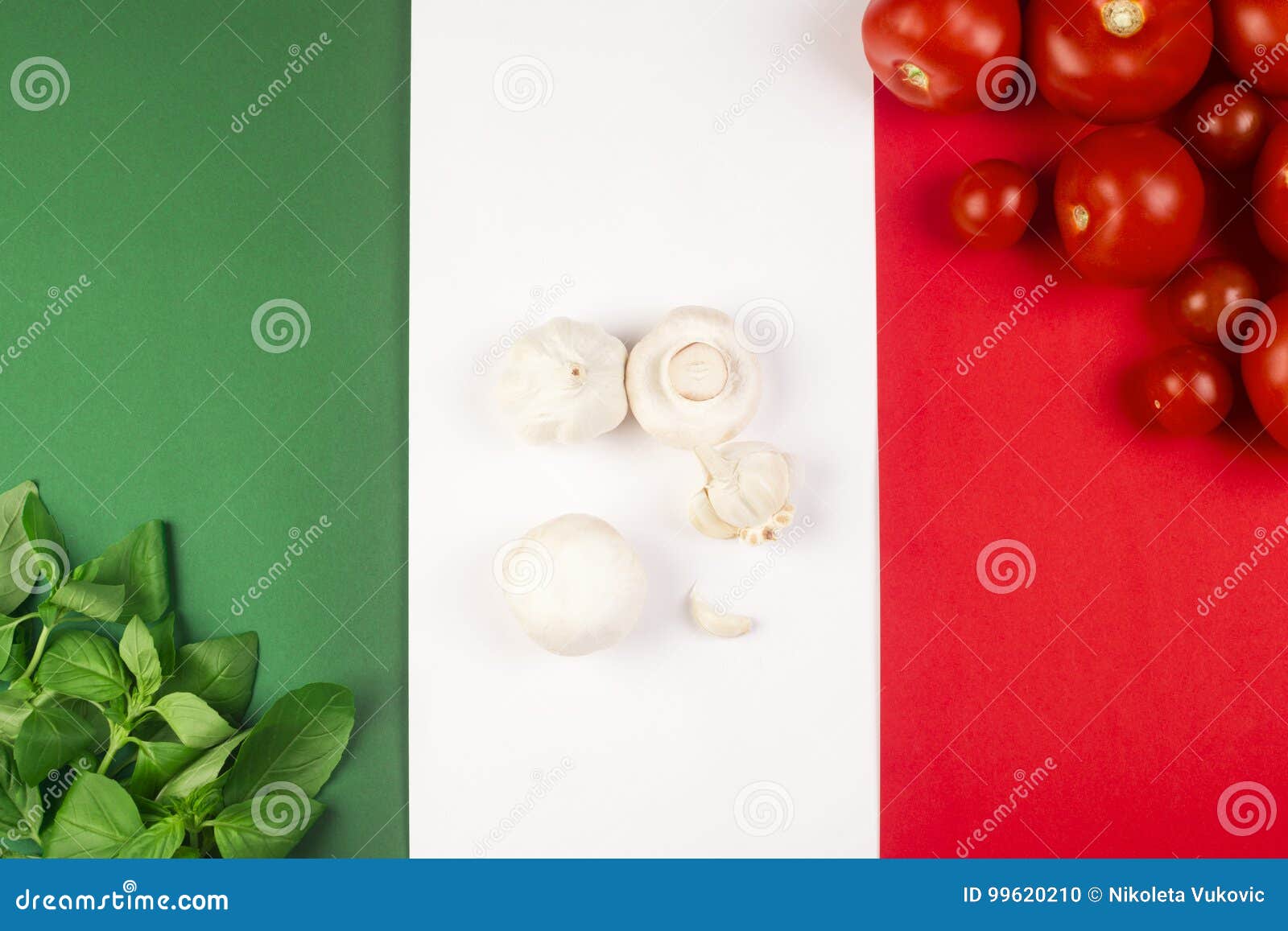 Italian food on flag stock photo. Image of vegetable - 99620210
