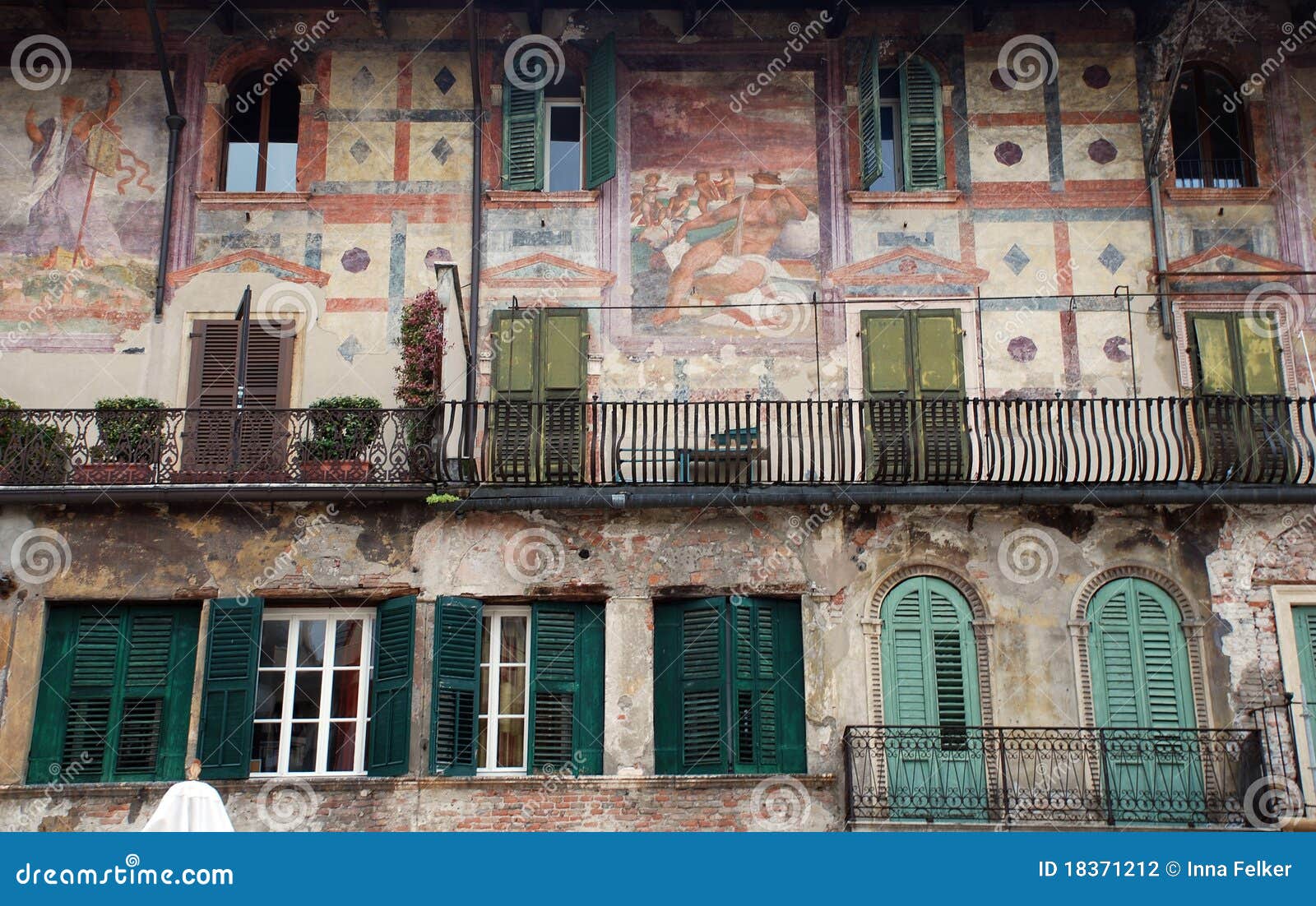 Italian Fresco wall stock photo. Image of destinations - 18371212