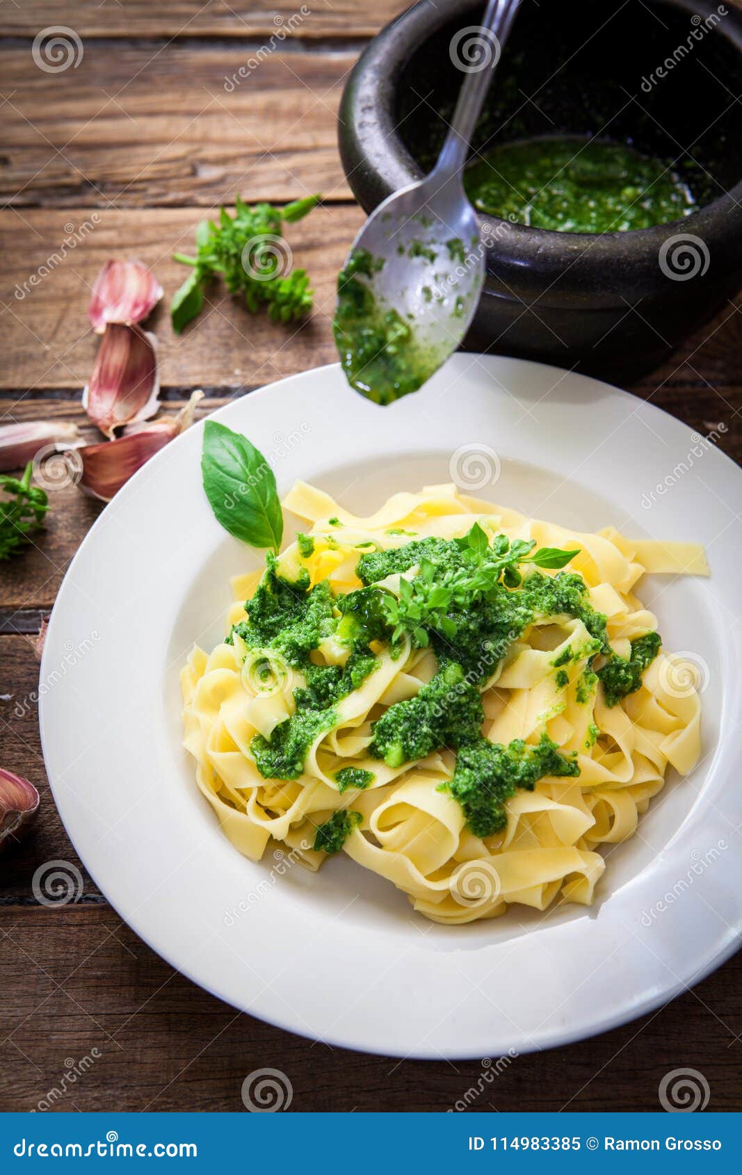 Italian fresh pasta stock image. Image of healthy, aromatic - 114983385