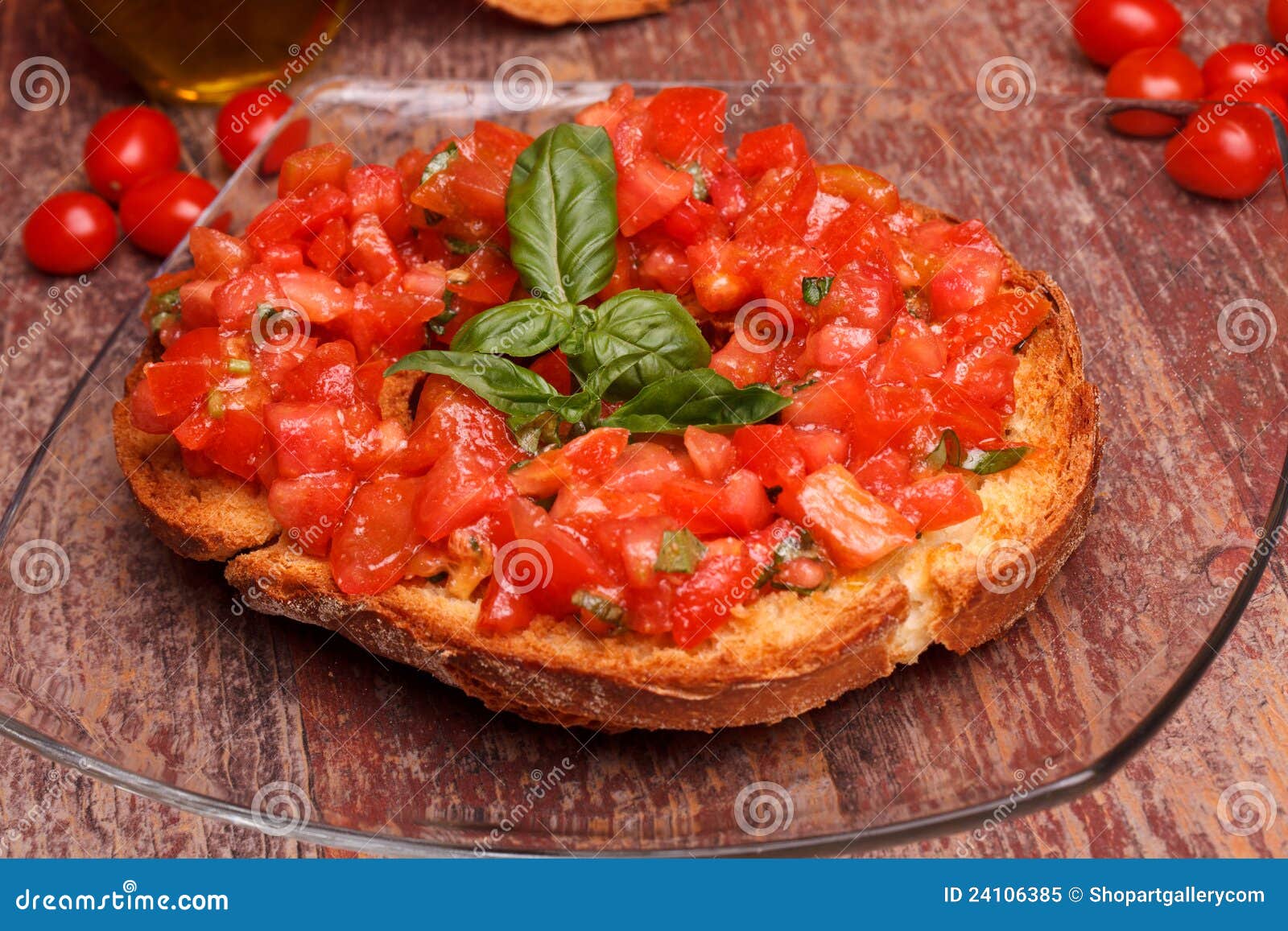Italian Frisella with Tomatoes and Basil Stock Image - Image of dinner ...