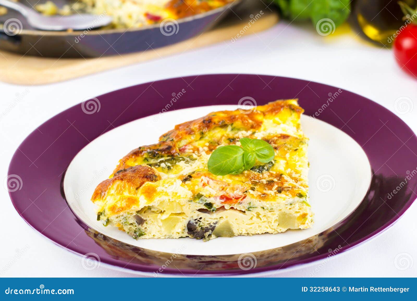 Italian frittata stock image. Image of frittata, herbs - 32258643