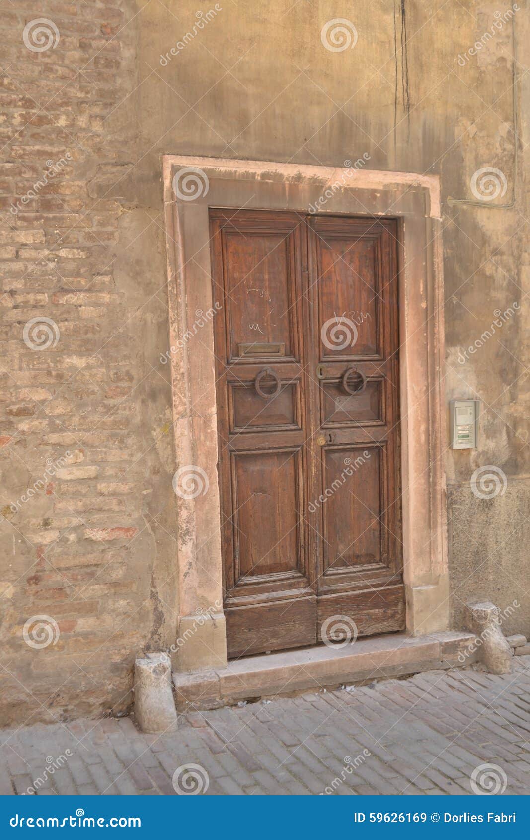 Italian front door stock image. Image of brown, pavement - 59626169