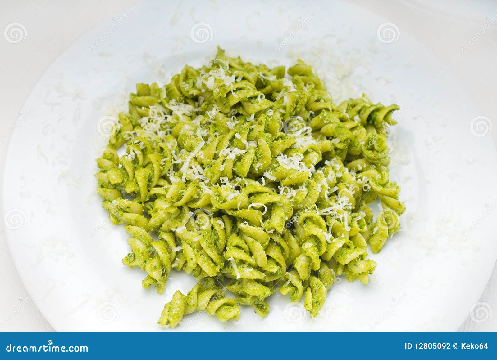 Italian Fusilli Pasta and Pesto Stock Photo - Image of grana, good ...