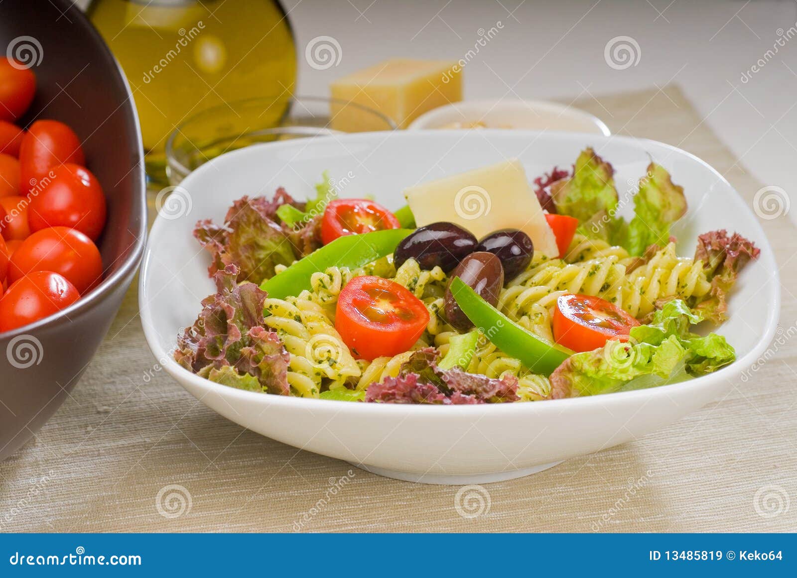 Italian Fusilli Pasta Salad Stock Image - Image of fresh, meal: 13485819