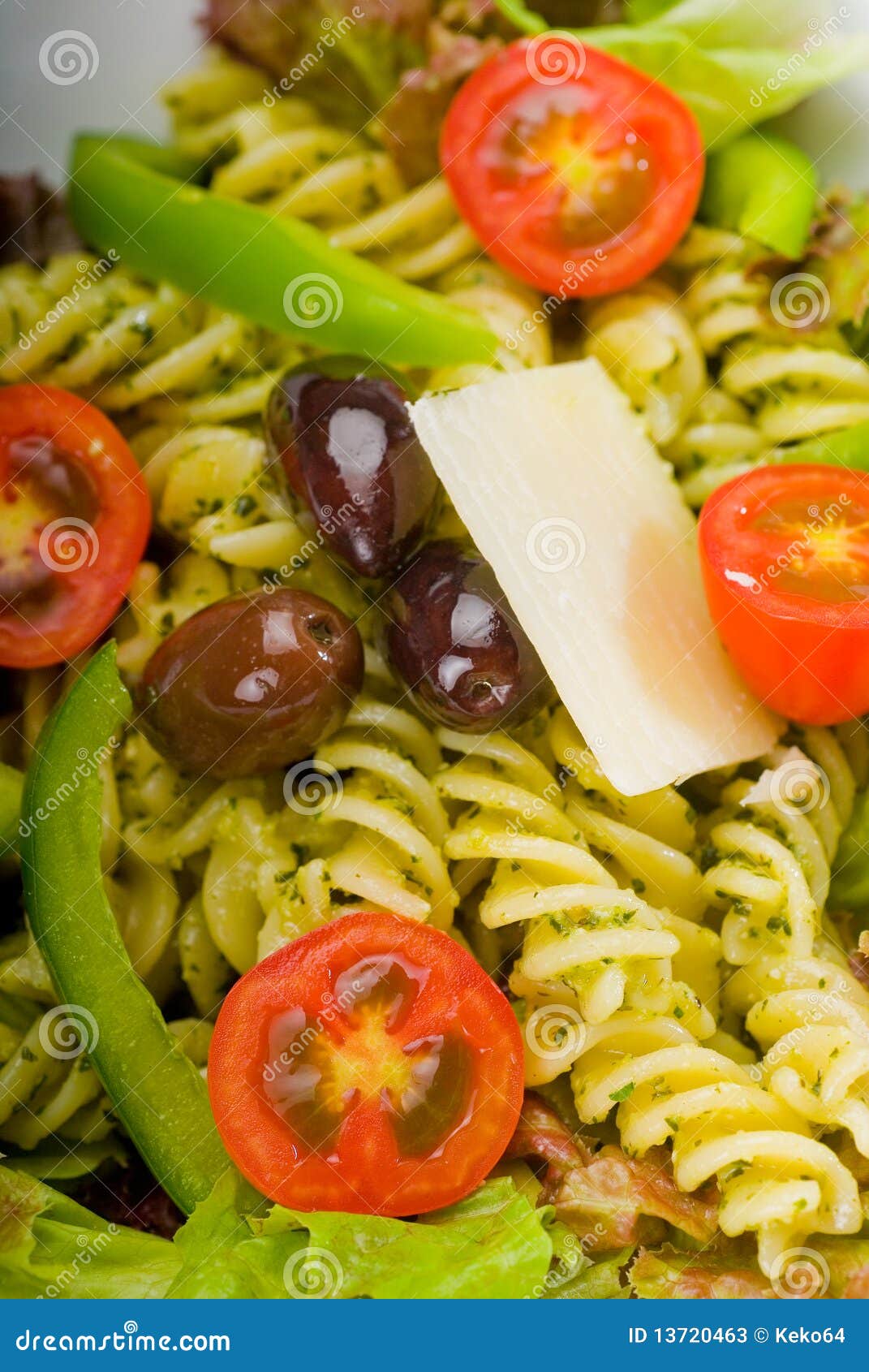 Italian Fusilli Pasta Salad Stock Image - Image of leaf, dinner: 13720463