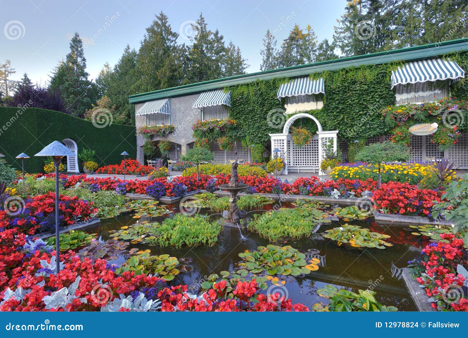 Italian garden landscaping stock photo. Image of british - 12978824