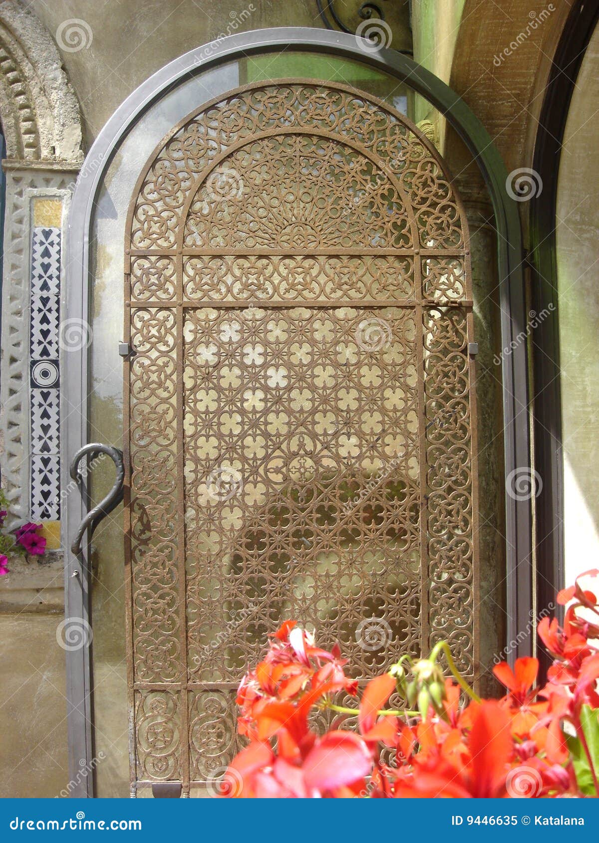 Italian gate stock image. Image of handle, houses, entrance - 9446635