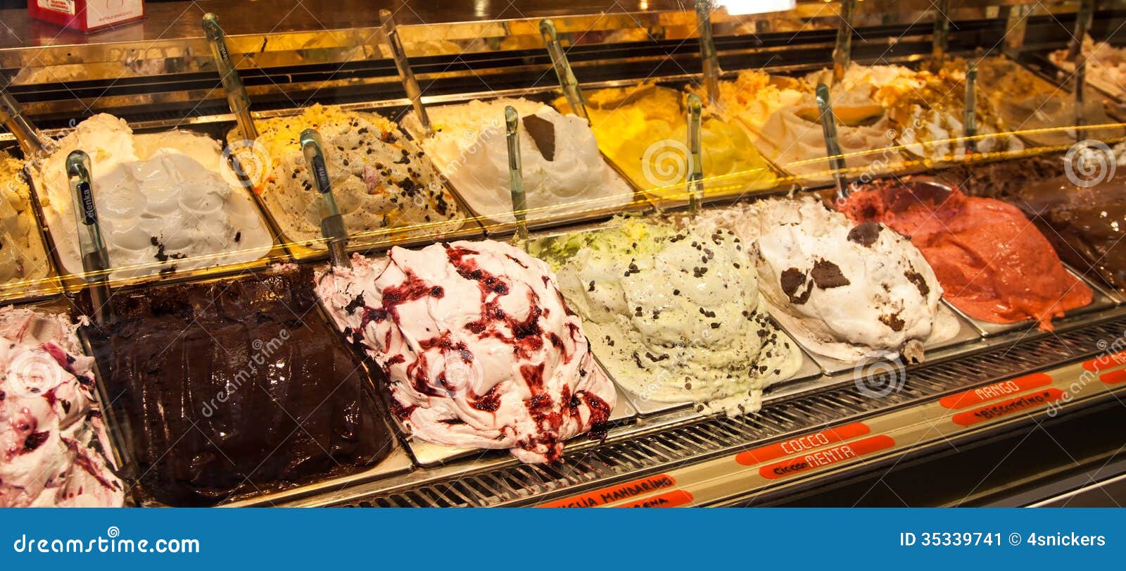 Italian Gelato Rainbow of Color Stock Image - Image of shop, fresh ...