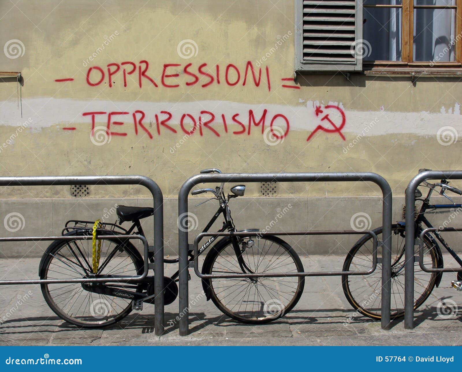 Italian graffiti stock photo. Image of parked, protest, hammer - 57764