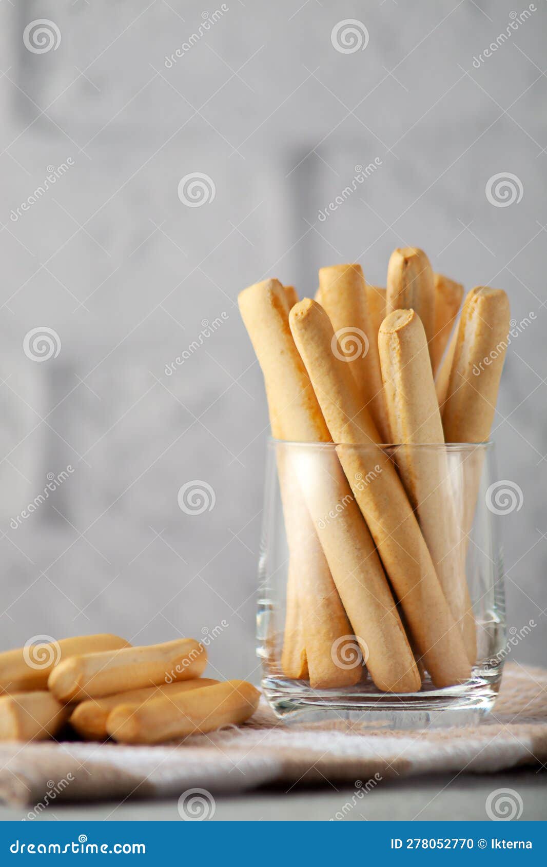 Italian Grissini or Salted Bread Sticks. Fresh Italian Snack Stock ...