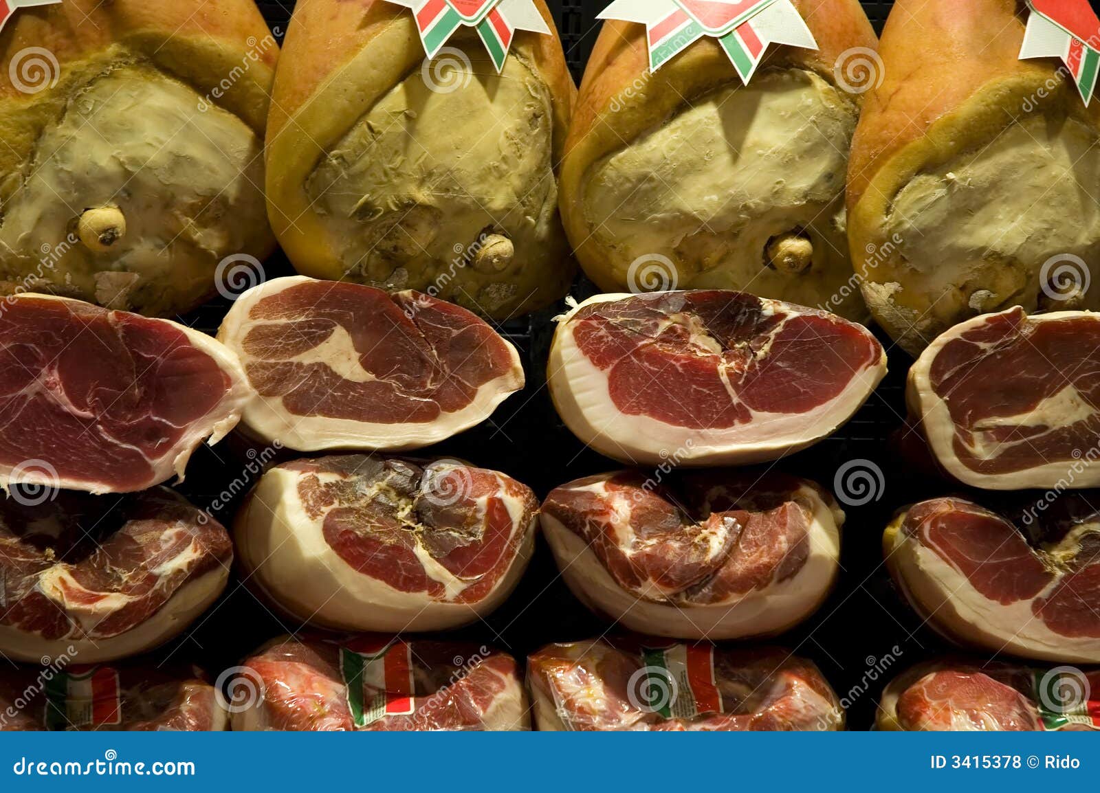 Italian Ham at the Butcher S Stock Photo - Image of desiccate, meat ...