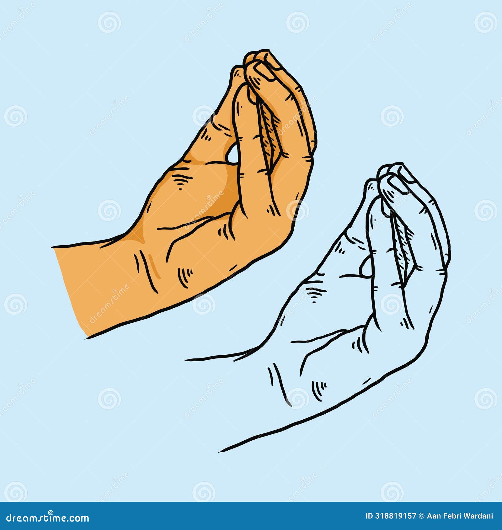 Italian Hand Sign Vector Illustration Stock Vector - Illustration of ...