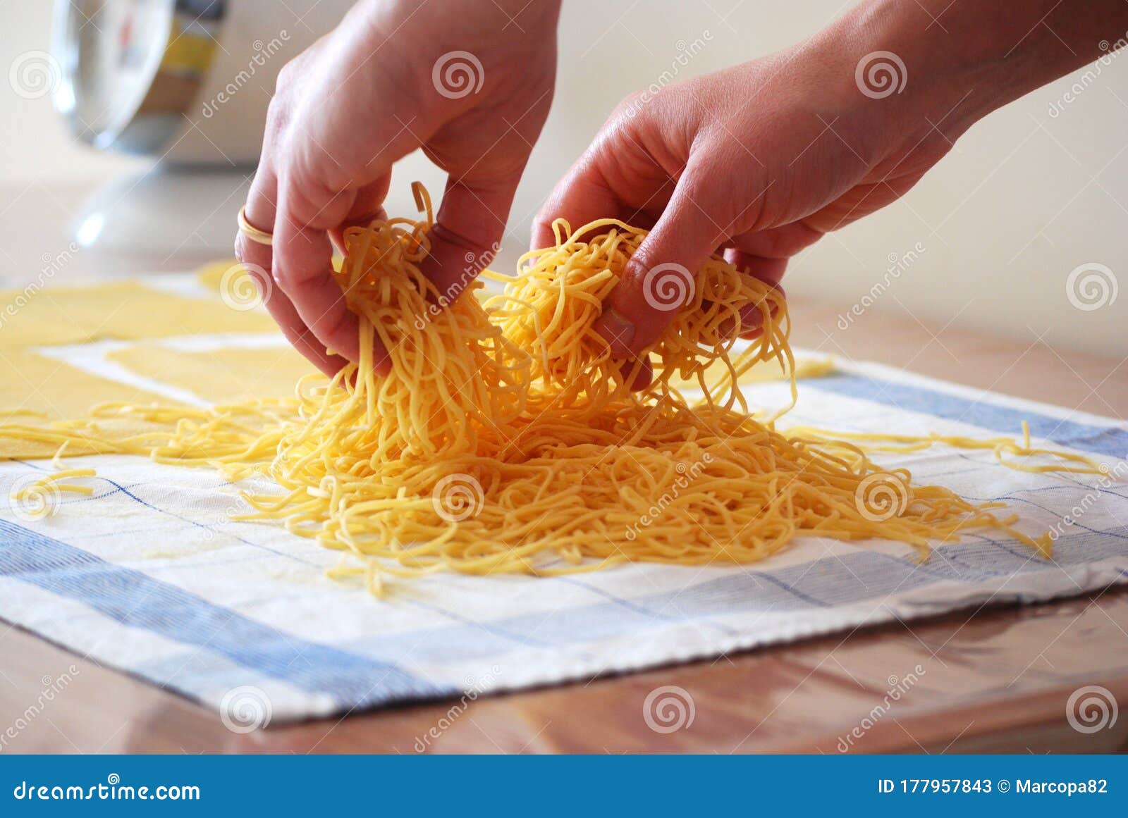 Italian Handmade Fresh Pasta Spaghetti Stock Image - Image of pasta ...
