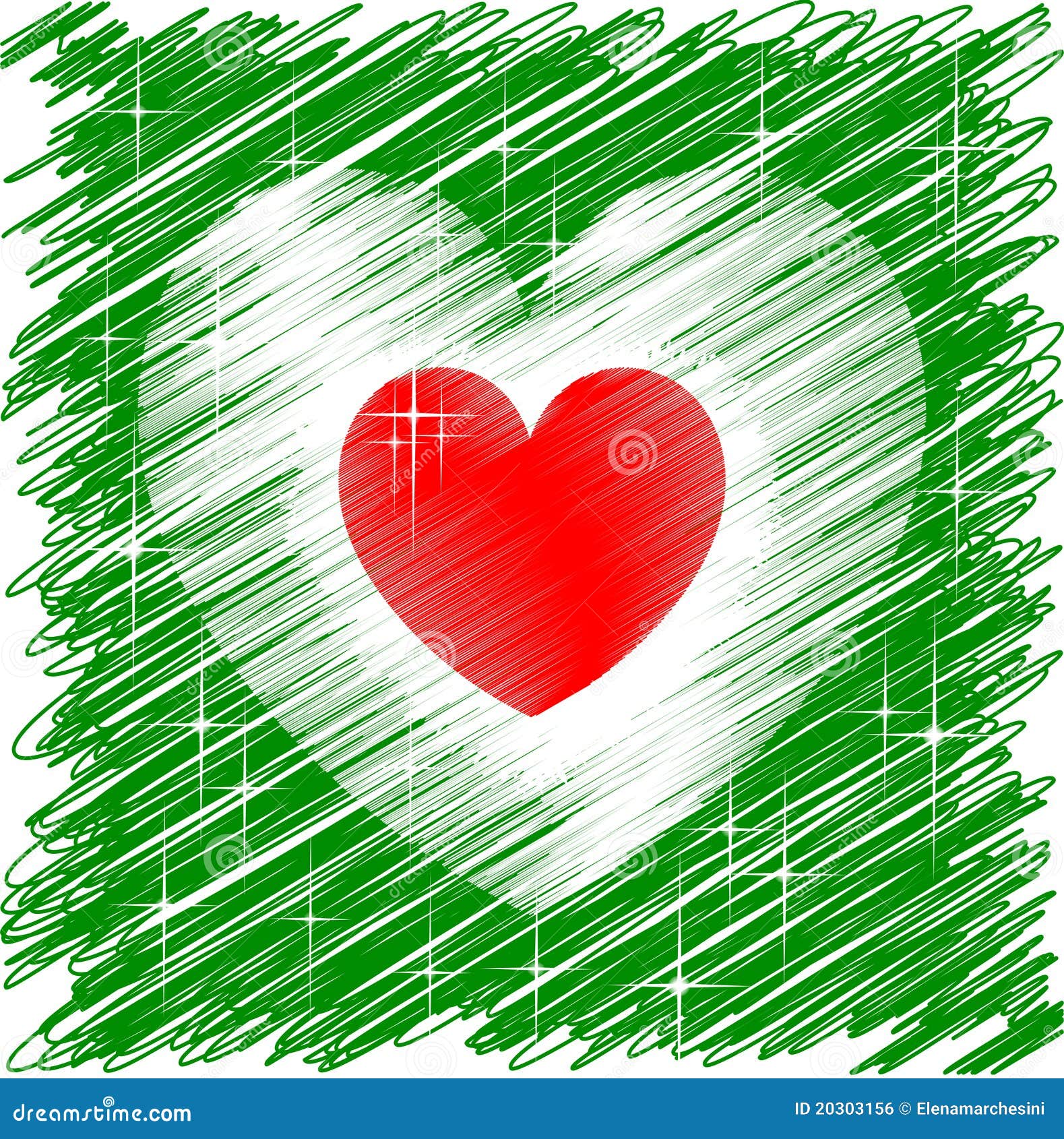Italian Heart stock vector. Illustration of white, flag - 20303156