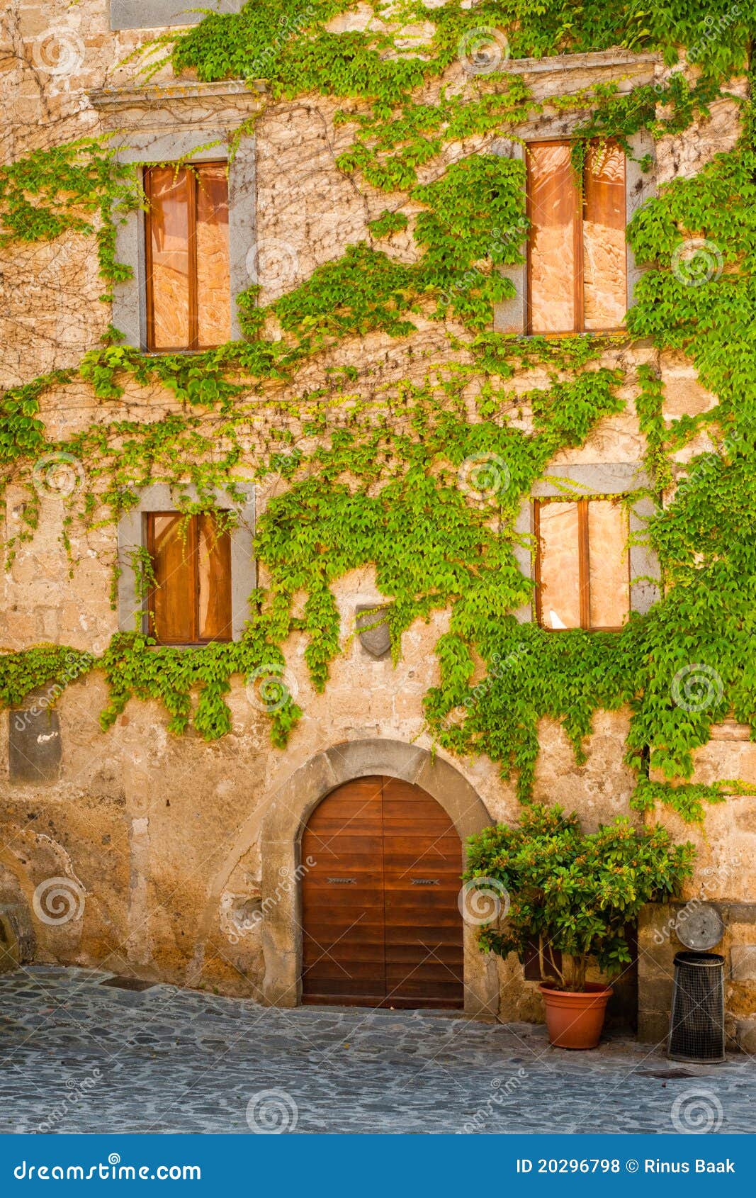 Italian Home with Vine Covered Front Stock Photo - Image of vines, arch ...