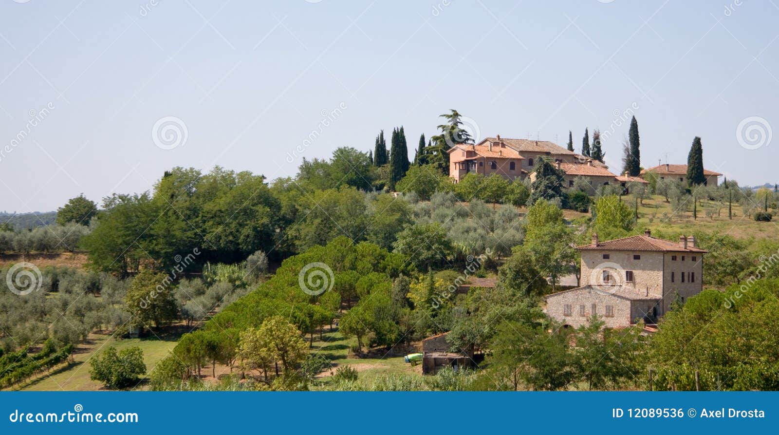Italian houses on hillside stock photo. Image of structures - 12089536