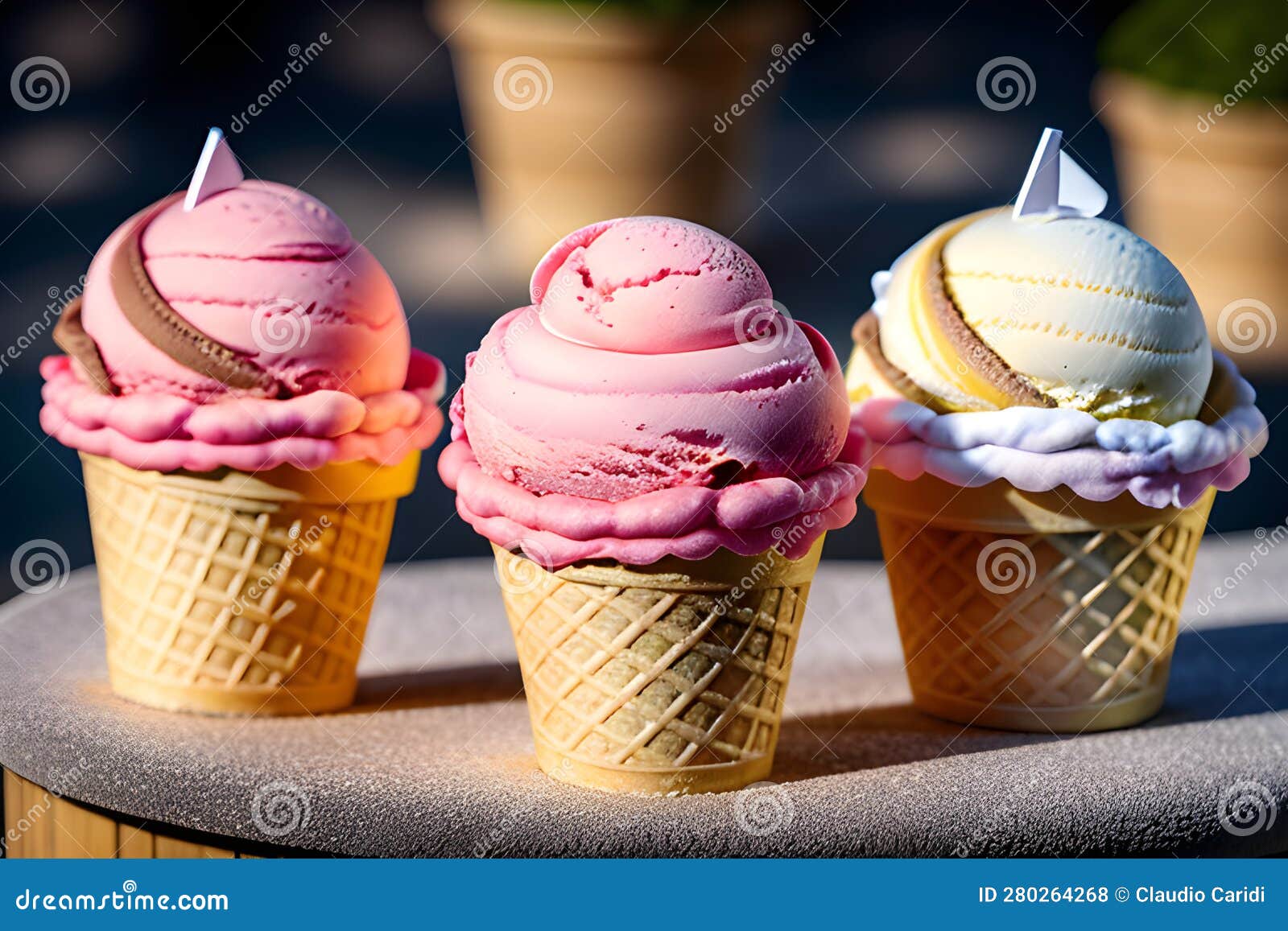 Italian Ice Cream. Generative Artificial Intelligence Stock Photo ...