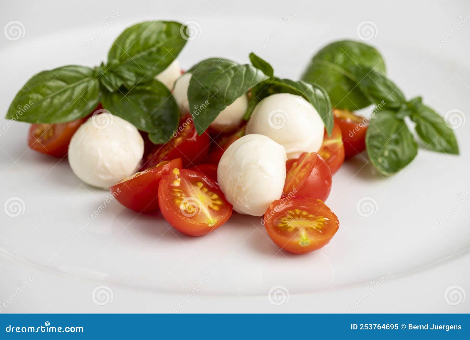 Italian insalada caprese stock image. Image of green - 253764695