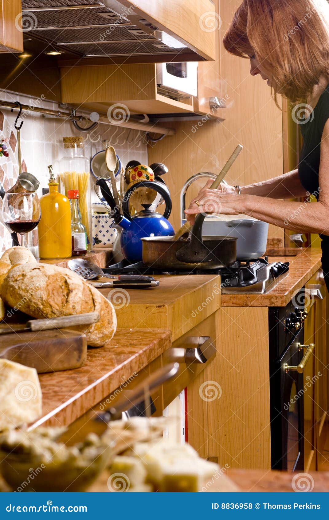 Italian Kitchen stock photo. Image of kitchen, tile, dinner - 8836958