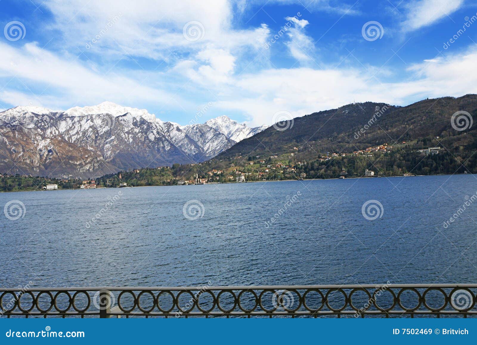 Italian lake Como stock image. Image of early, blue, colorful - 7502469