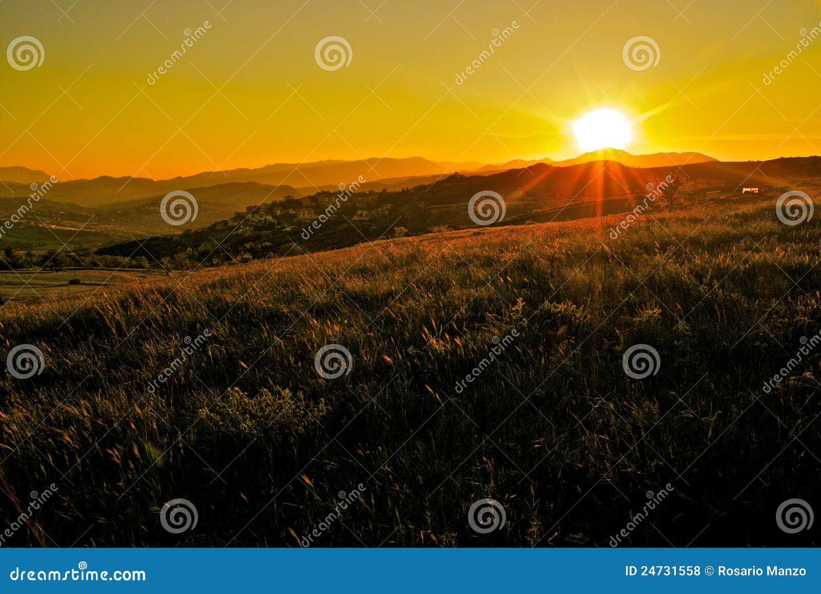 Italian Landscape at Sunset Stock Photo - Image of nature, scenery ...